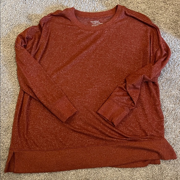 Time and Tru | Sweaters | Burnt Orange Knit Pullover Sweater | Poshmark